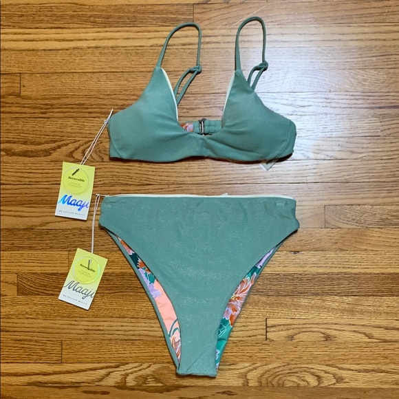 Maaji | Swim | Maaji Swimsuit Sage Green Bikini Set With Ribbed Fabric ...